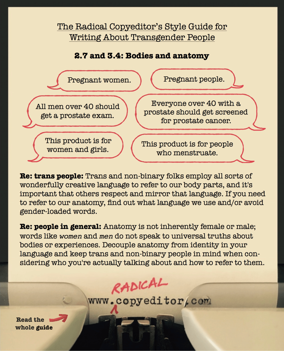 Update to Transgender Style Guide: Bodies and Anatomy – Radical Copyeditor