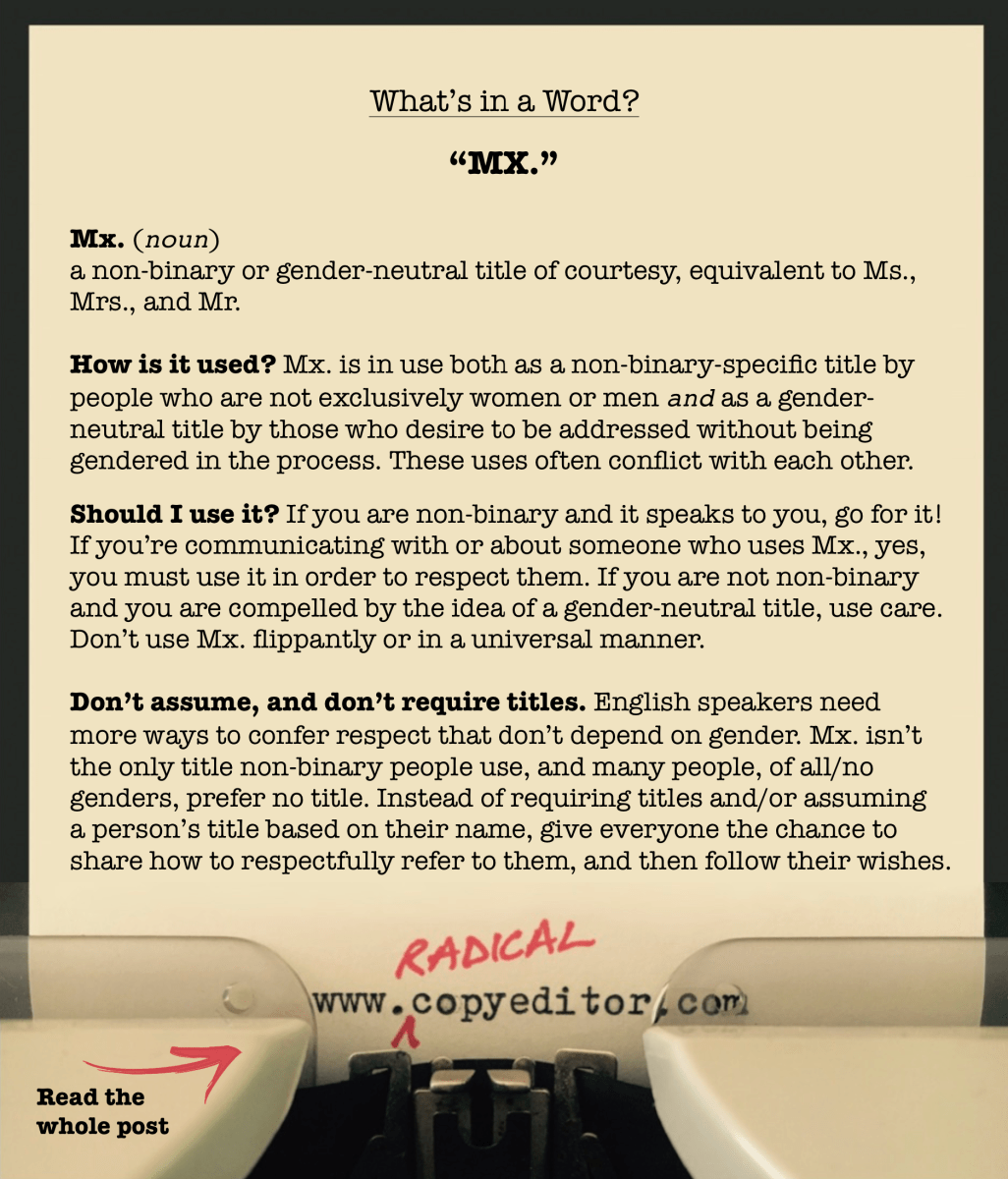 What’s in a Word: Mx. – Radical Copyeditor
